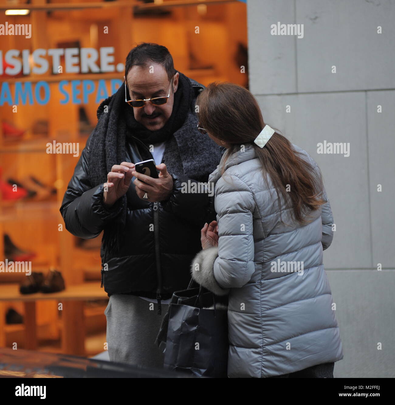 Milan, Massimo Lopez walking downtown Massimo Lopez arrives downtown ...