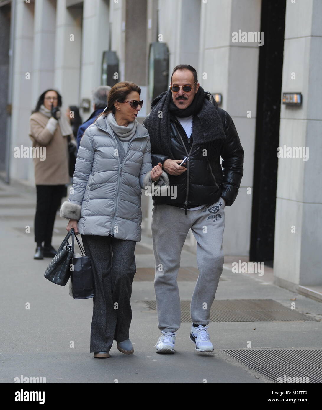 Milan, Massimo Lopez walking downtown Massimo Lopez arrives downtown ...