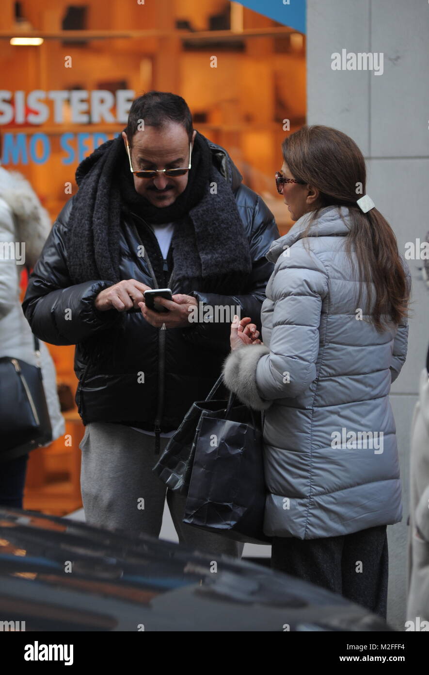 Milan, Massimo Lopez walking downtown Massimo Lopez arrives downtown ...
