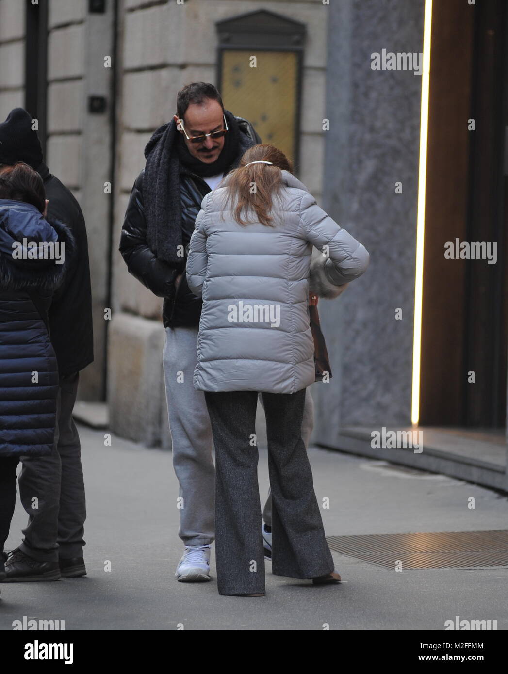 Milan, Massimo Lopez walking downtown Massimo Lopez arrives downtown ...