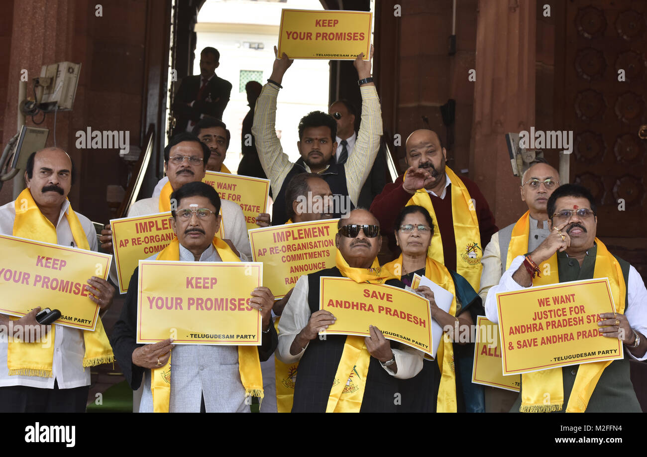 NEW DELHI, INDIA - FEBRUARY 7: Telugu Desam Party (TDP) member of ...
