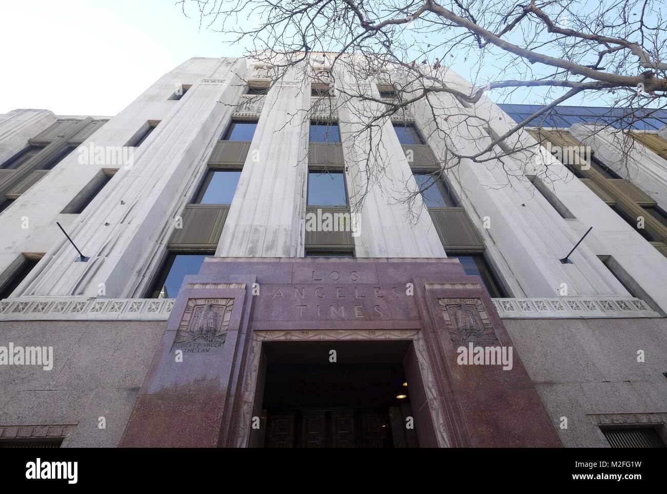 Los Angeles, California, USA. 7th Feb, 2018. The Los Angeles Times building in downtown Los ...