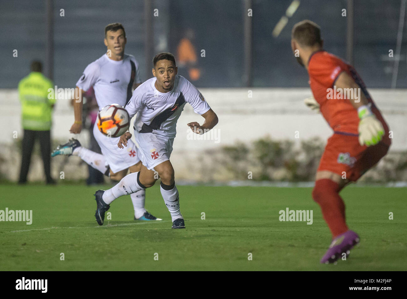 Rio De Janeiro, Brazil. 07th Feb, 2018. Yago Pikachu in goal scoring ...