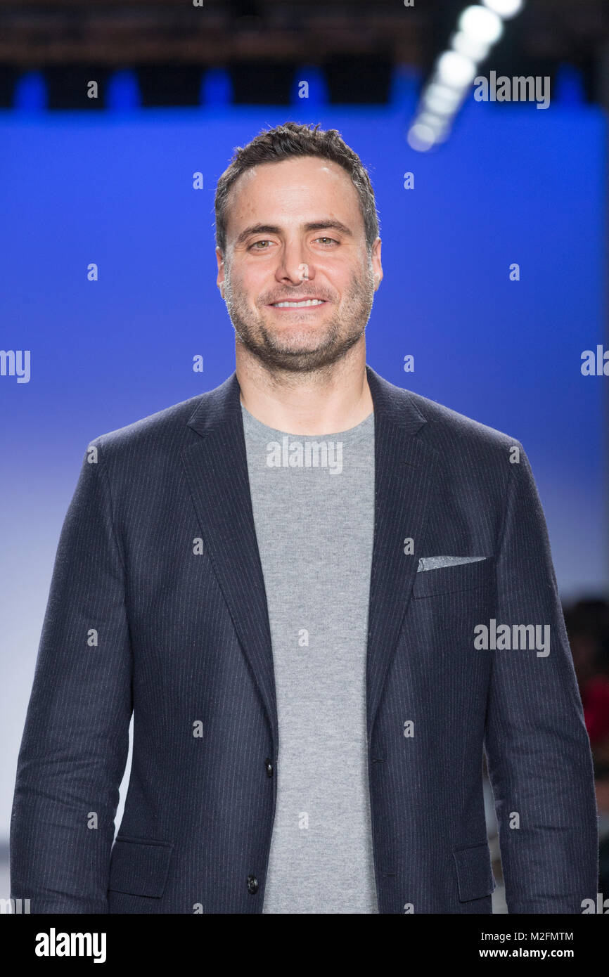 New York, NY - February 7, 2018: Dominic Fumusa wearing jacket by Todd ...