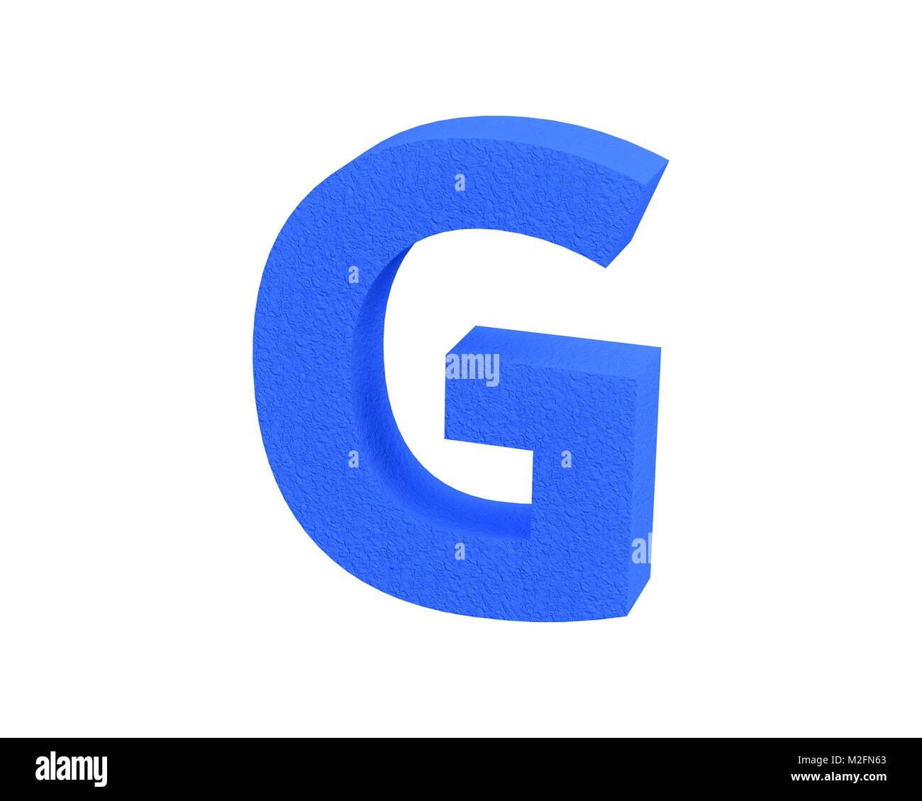 Font Plastic large spark erosion blue capital G Stock Photo - Alamy