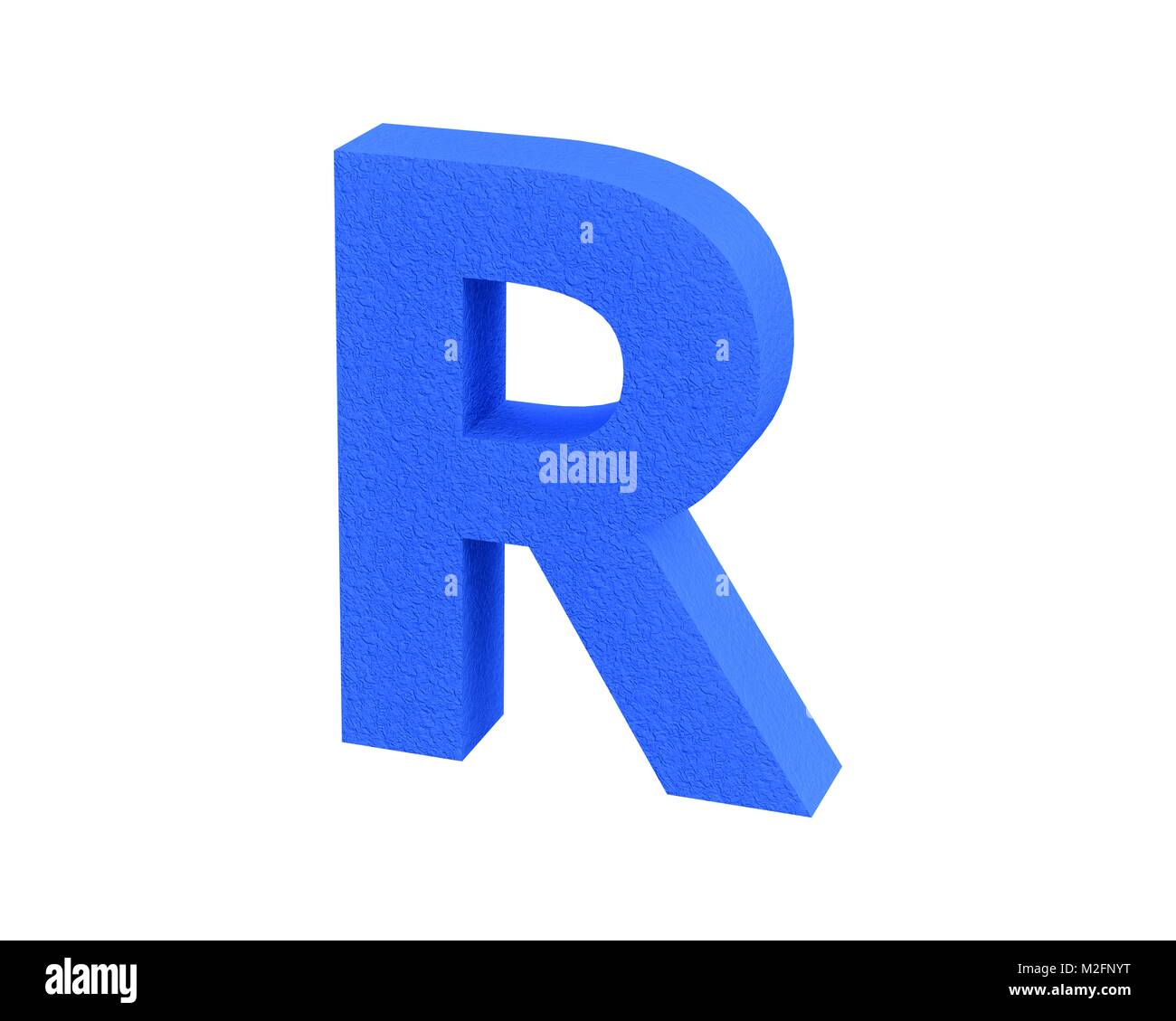 Font Plastic large spark erosion blue capital R Stock Photo - Alamy