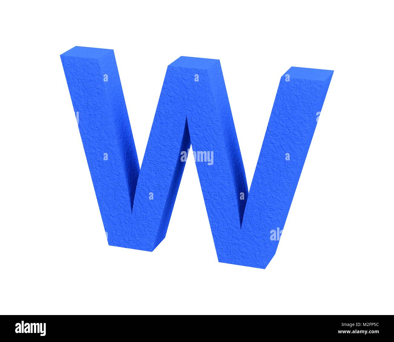 Font Plastic large spark erosion blue capital W Stock Photo - Alamy