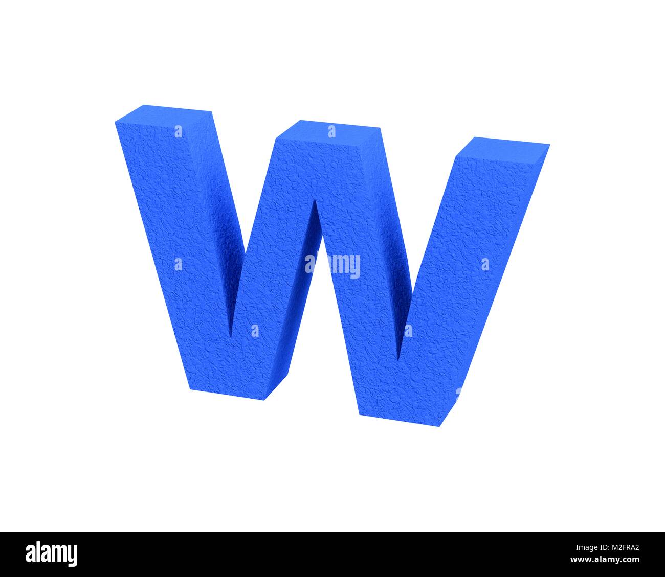 Font Plastic large spark erosion blue lowercase w Stock Photo - Alamy