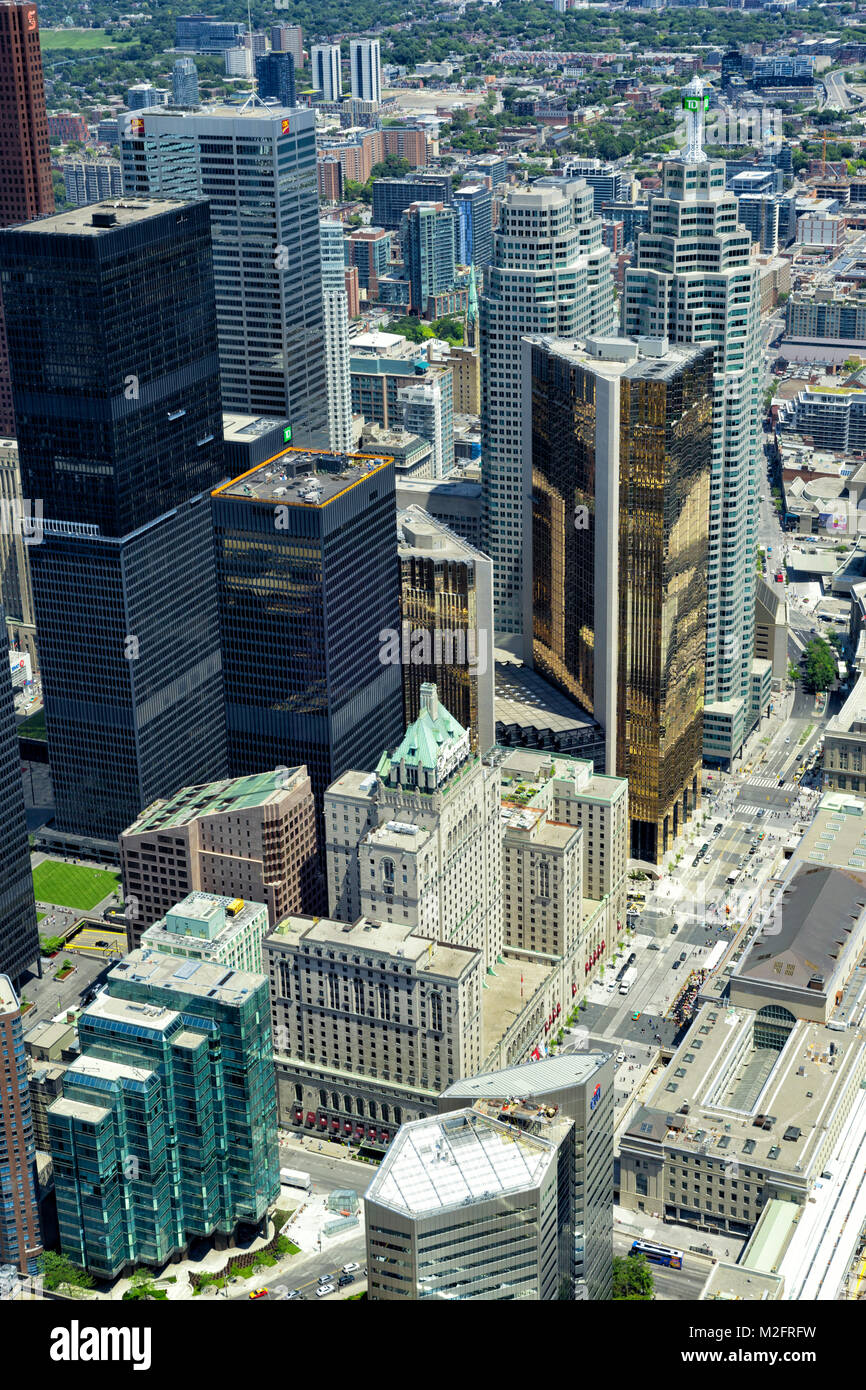 Toronto Canada business district view from above, Front street, Greater ...