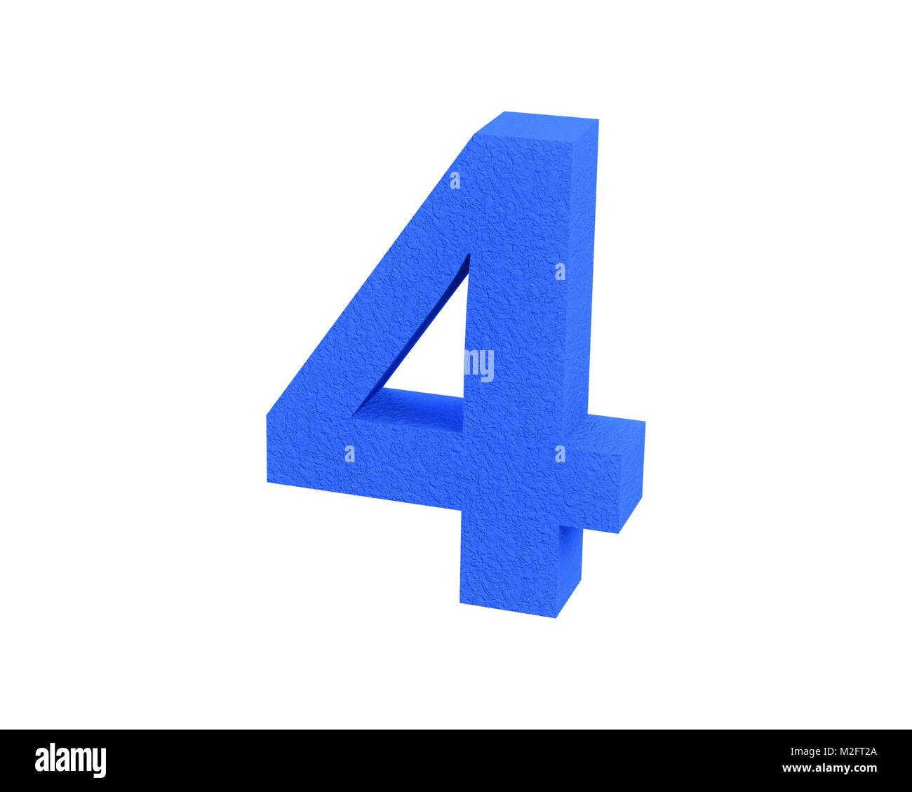 Font Plastic large spark erosion blue number 4 Stock Photo - Alamy