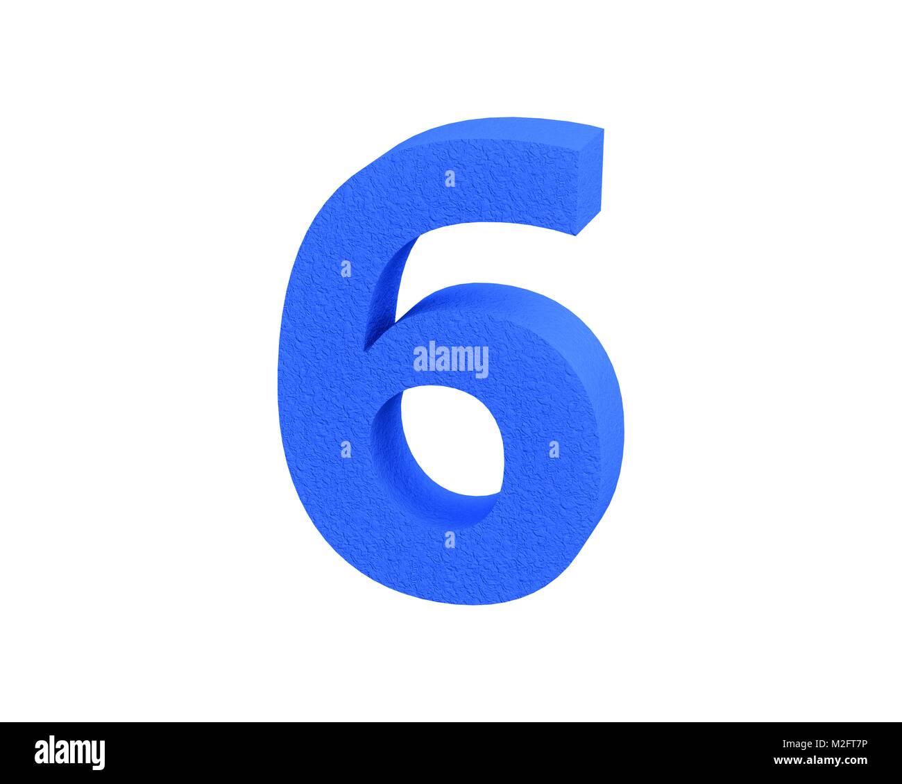 Font Plastic large spark erosion blue number 6 Stock Photo - Alamy