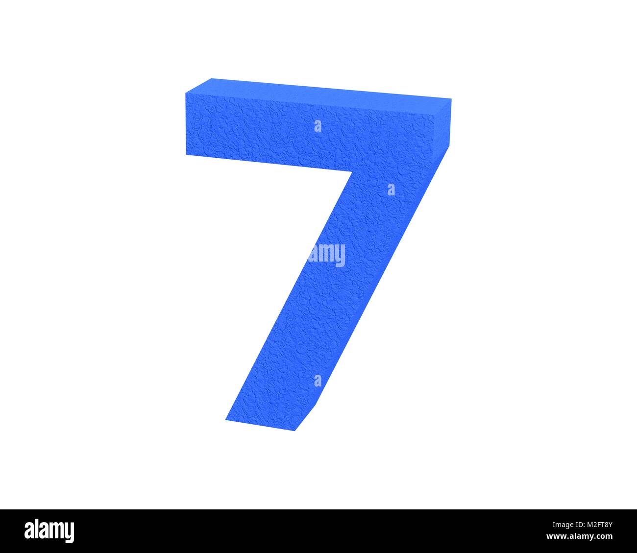 Font Plastic large spark erosion blue number 7 Stock Photo - Alamy