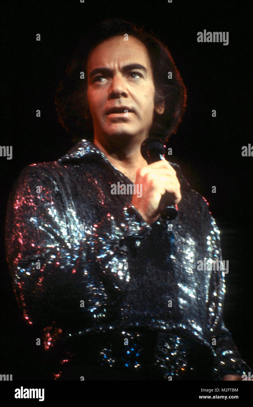 Singer Neil Diamond performs in concert on March 6, 1982. Photo by ...