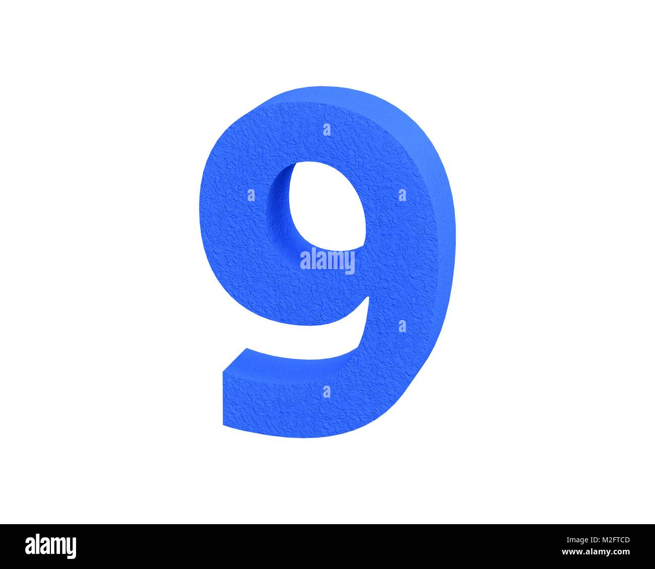 Font Plastic large spark erosion blue number 9 Stock Photo - Alamy
