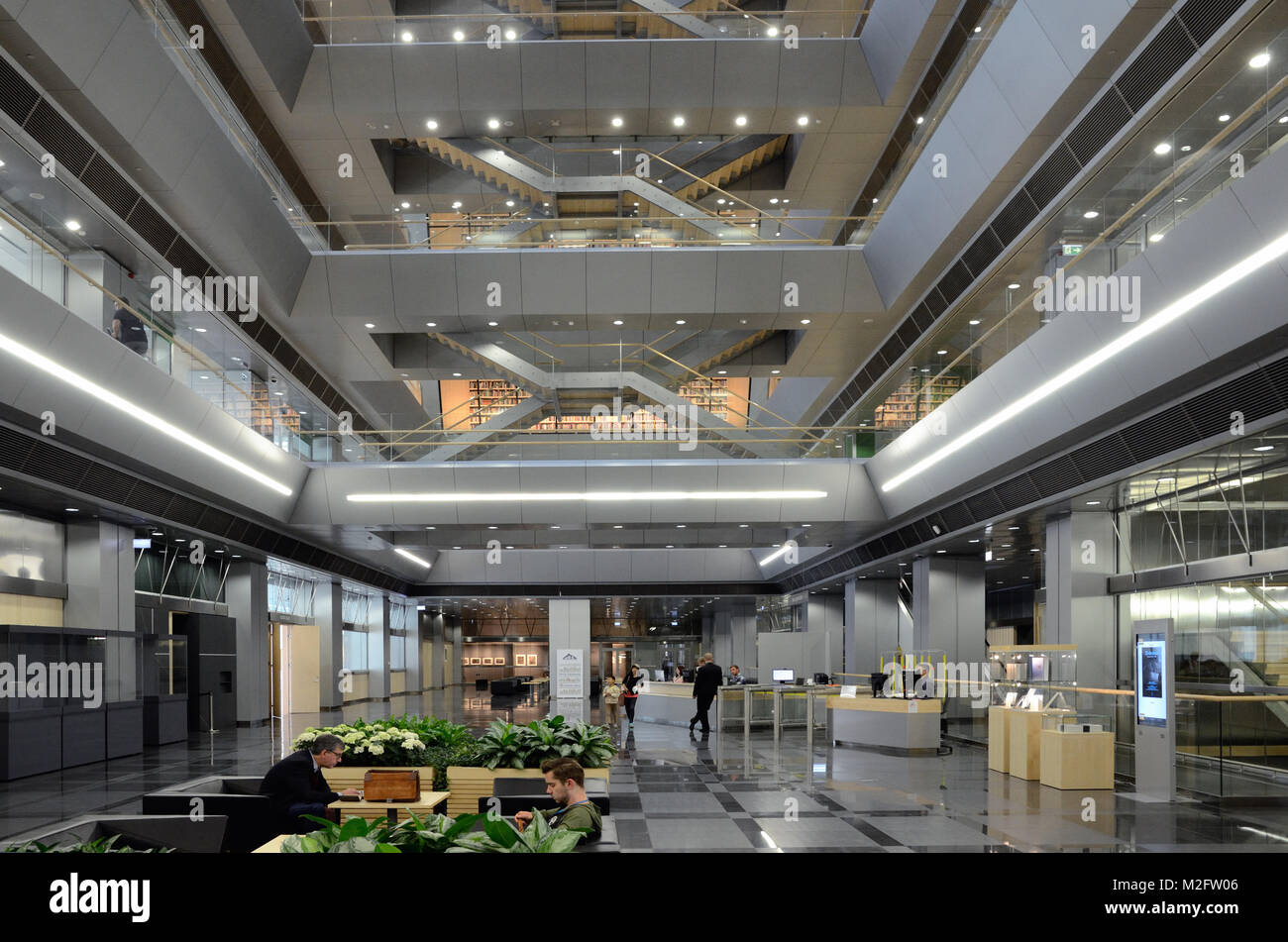 Inside of the modern Latvian library Stock Photo - Alamy