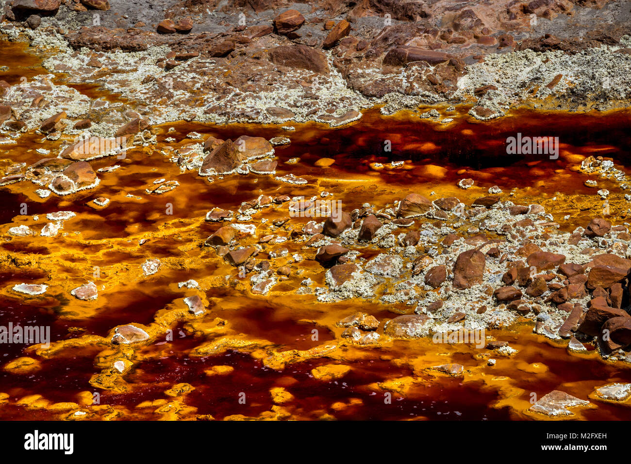 Rio Tinto, a river famous for its deep red color due to high ...