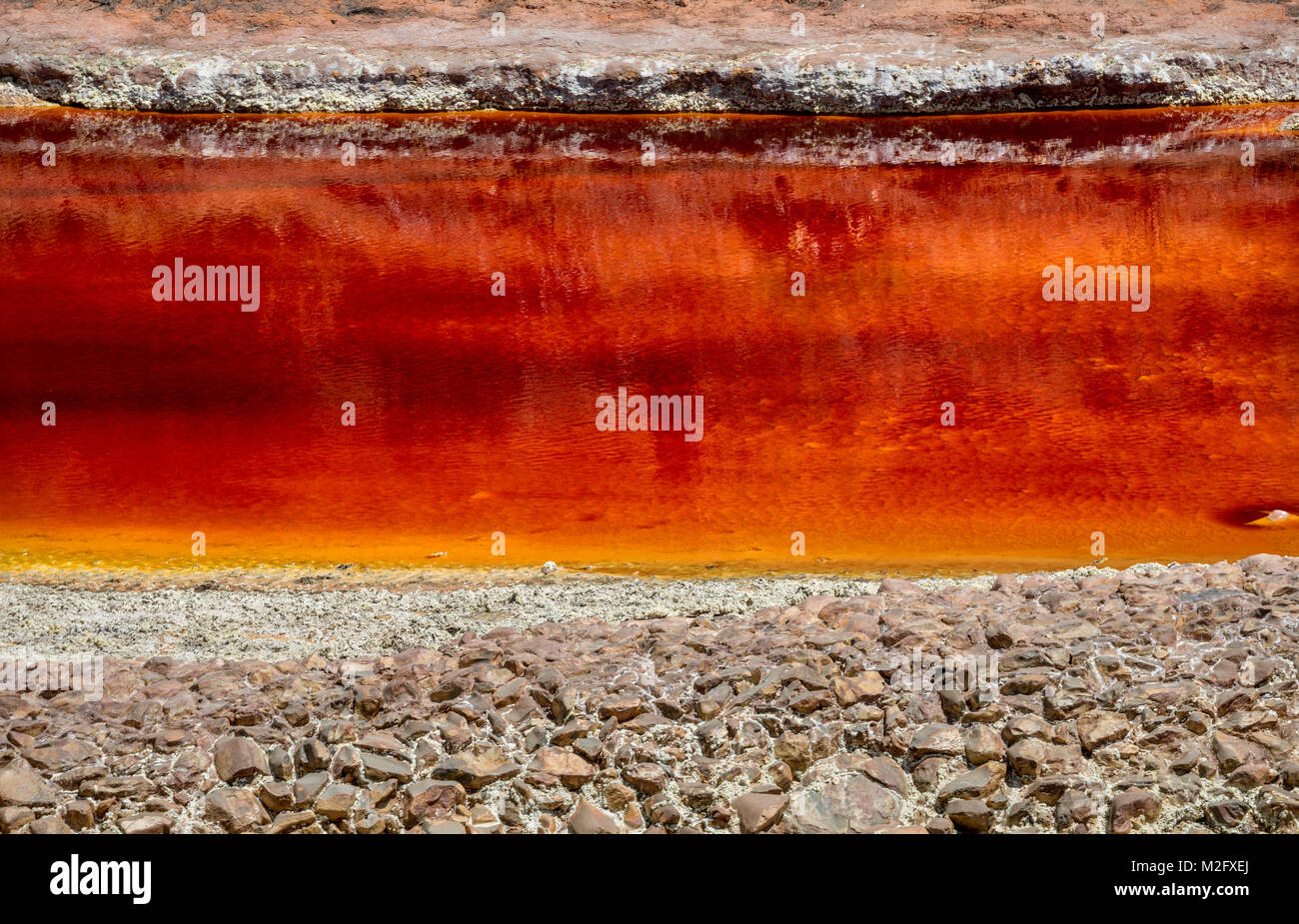 Rio Tinto, a river famous for its deep red color due to high ...