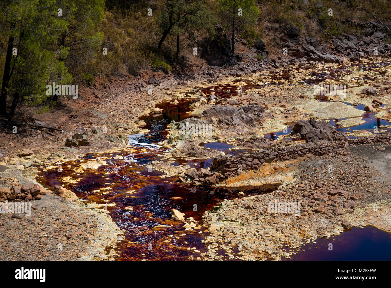 Rio Tinto, a river famous for its deep red color due to high ...