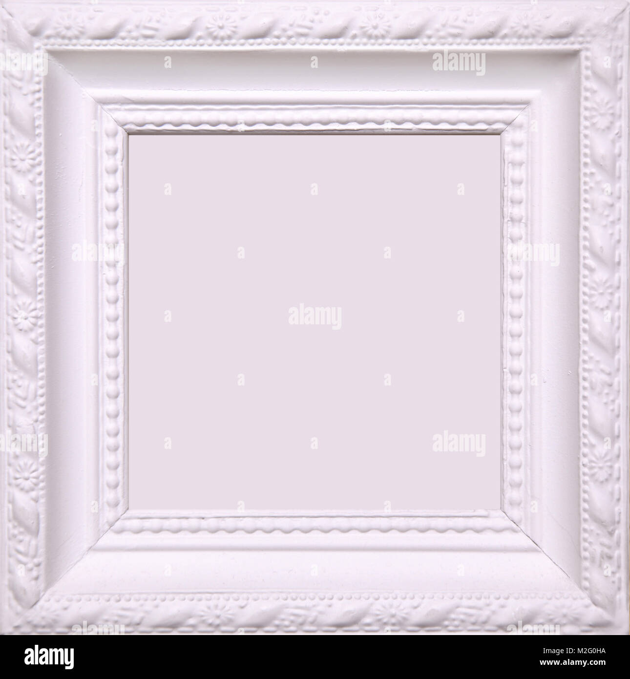 Blank white picture frame on wall Stock Photo - Alamy