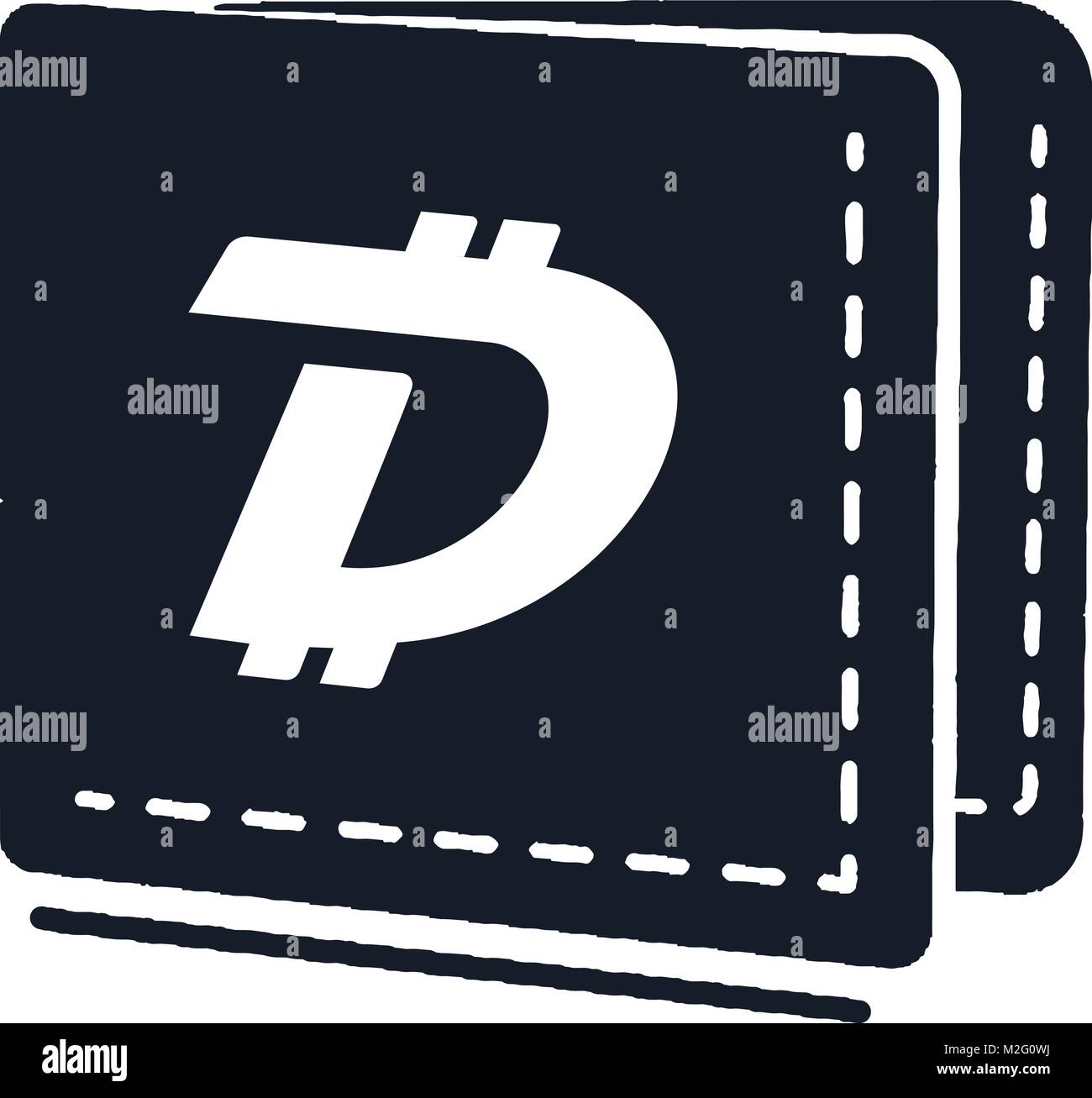Digibyte digital asset accepted concept. DGB wallet. Vintage hand drawn ...