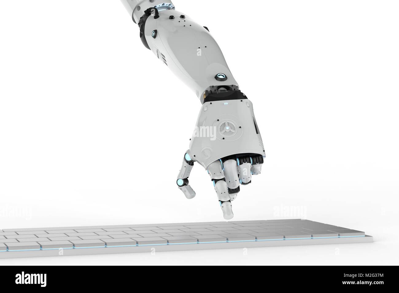 3d rendering robotic hand working with keyboard Stock Photo - Alamy