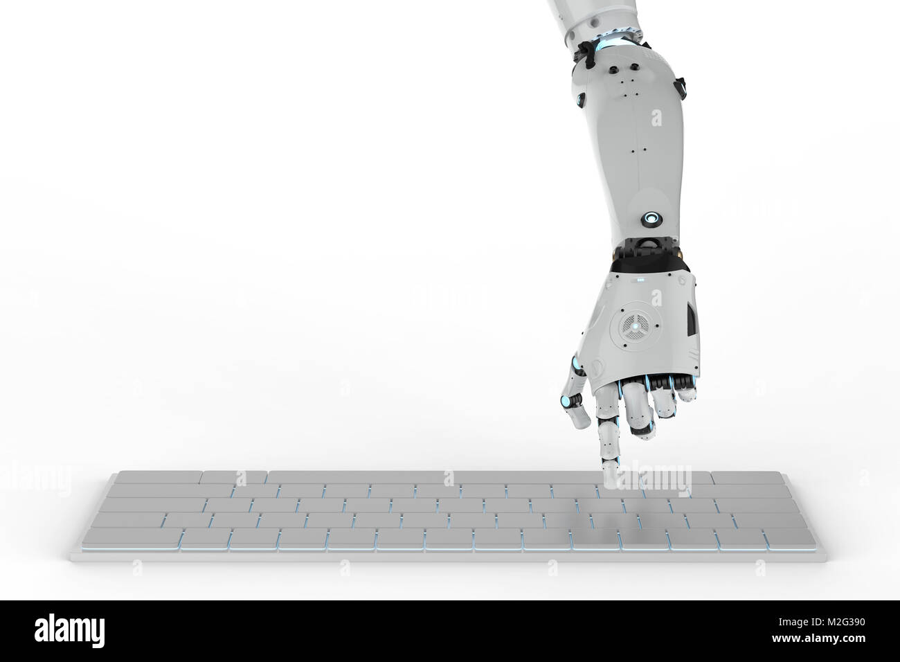 3d rendering robotic hand working with keyboard Stock Photo - Alamy
