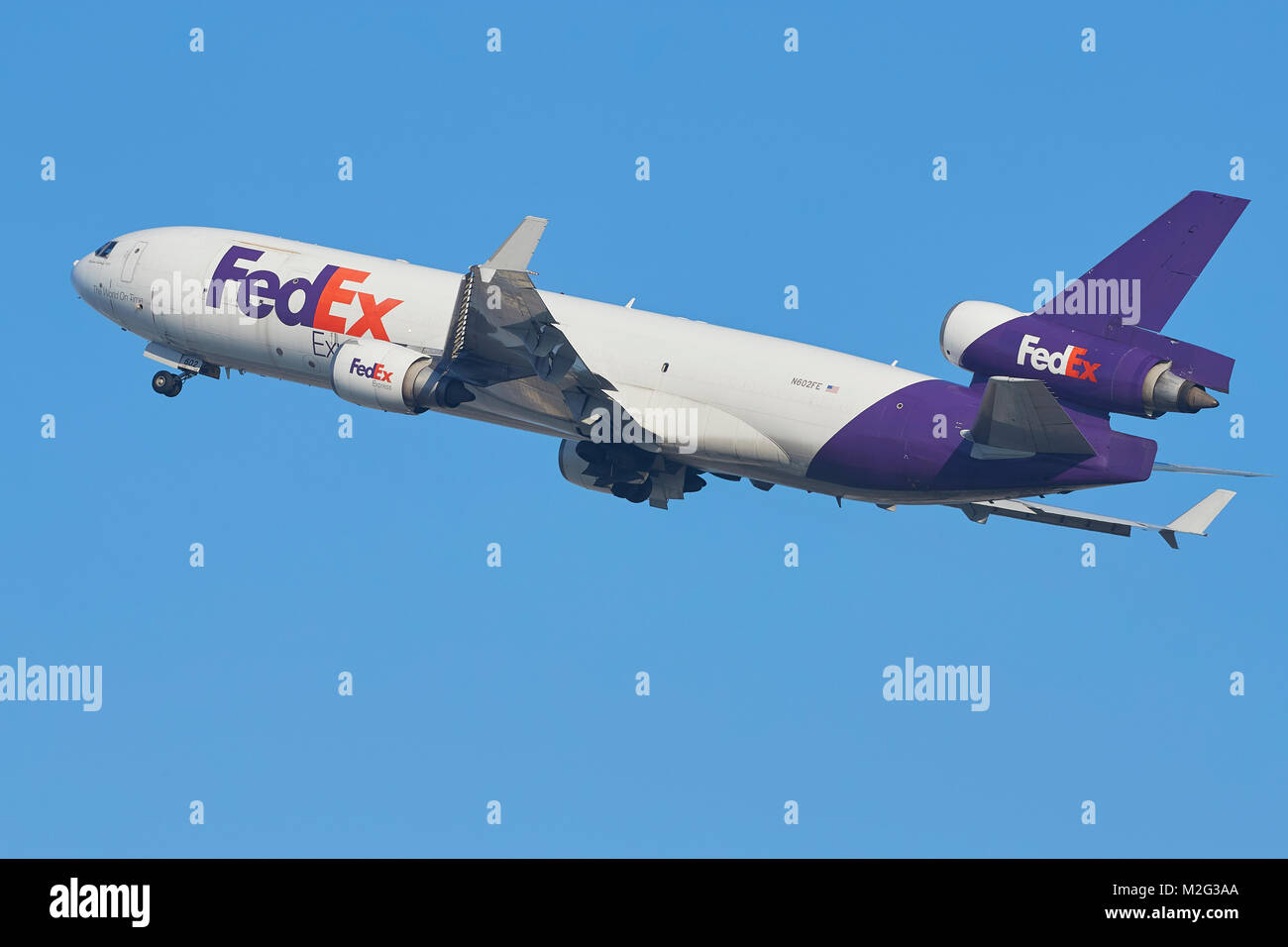 FedEx Express MD-11 Cargo Jet Plane Taking Off From Los Angeles ...