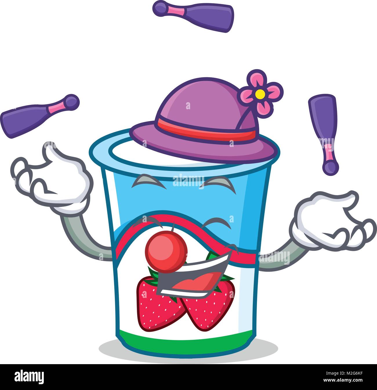 Juggling yogurt mascot cartoon style Stock Vector Image & Art - Alamy