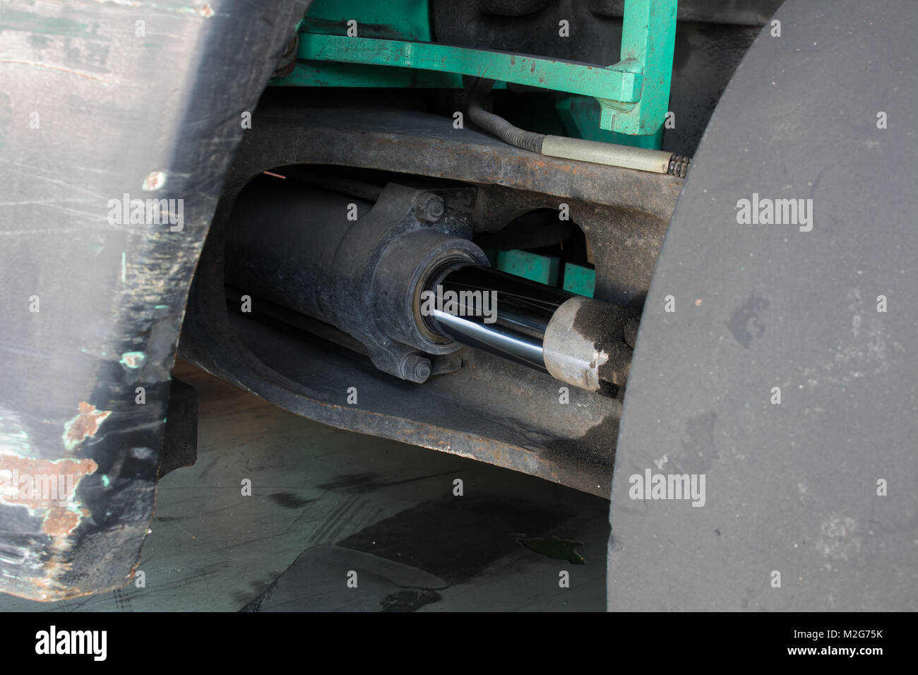 Hydraulic steering of forklift or heavy truck Stock Photo - Alamy