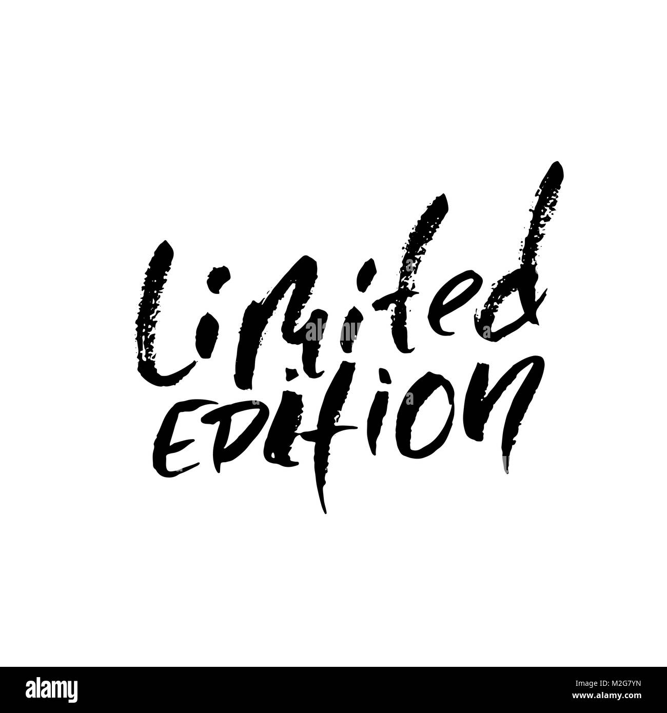 Limited edition. Ink handwritten lettering. Modern dry brush ...