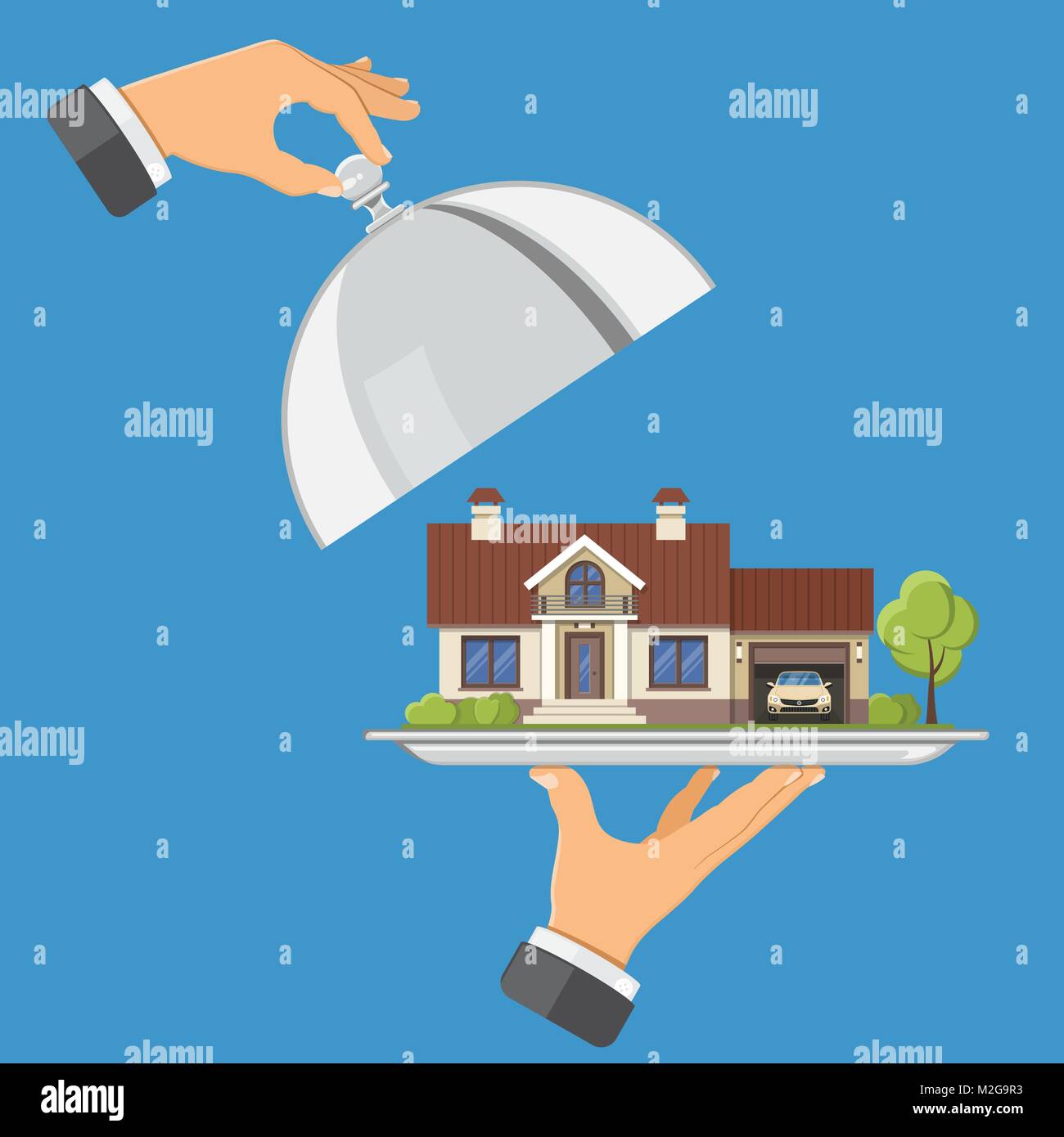 Waiter hand tray on Stock Vector Images - Alamy