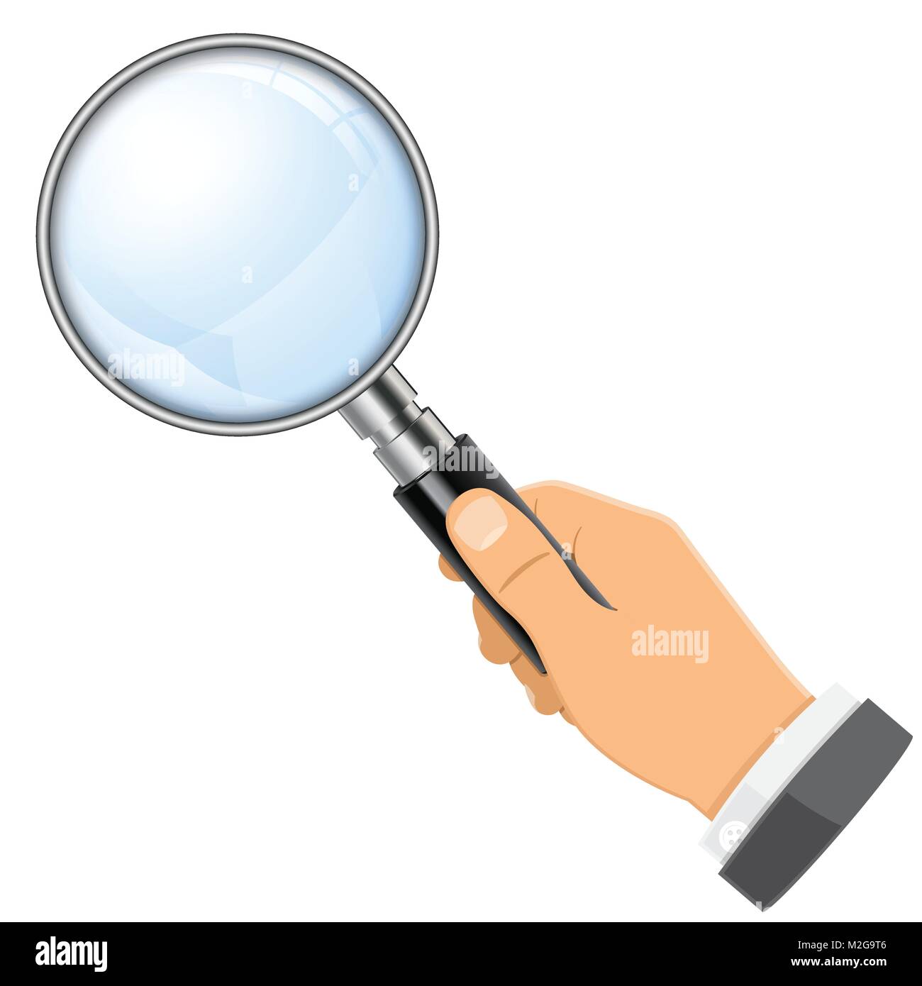 Magnify glass in hand Stock Vector Images - Alamy