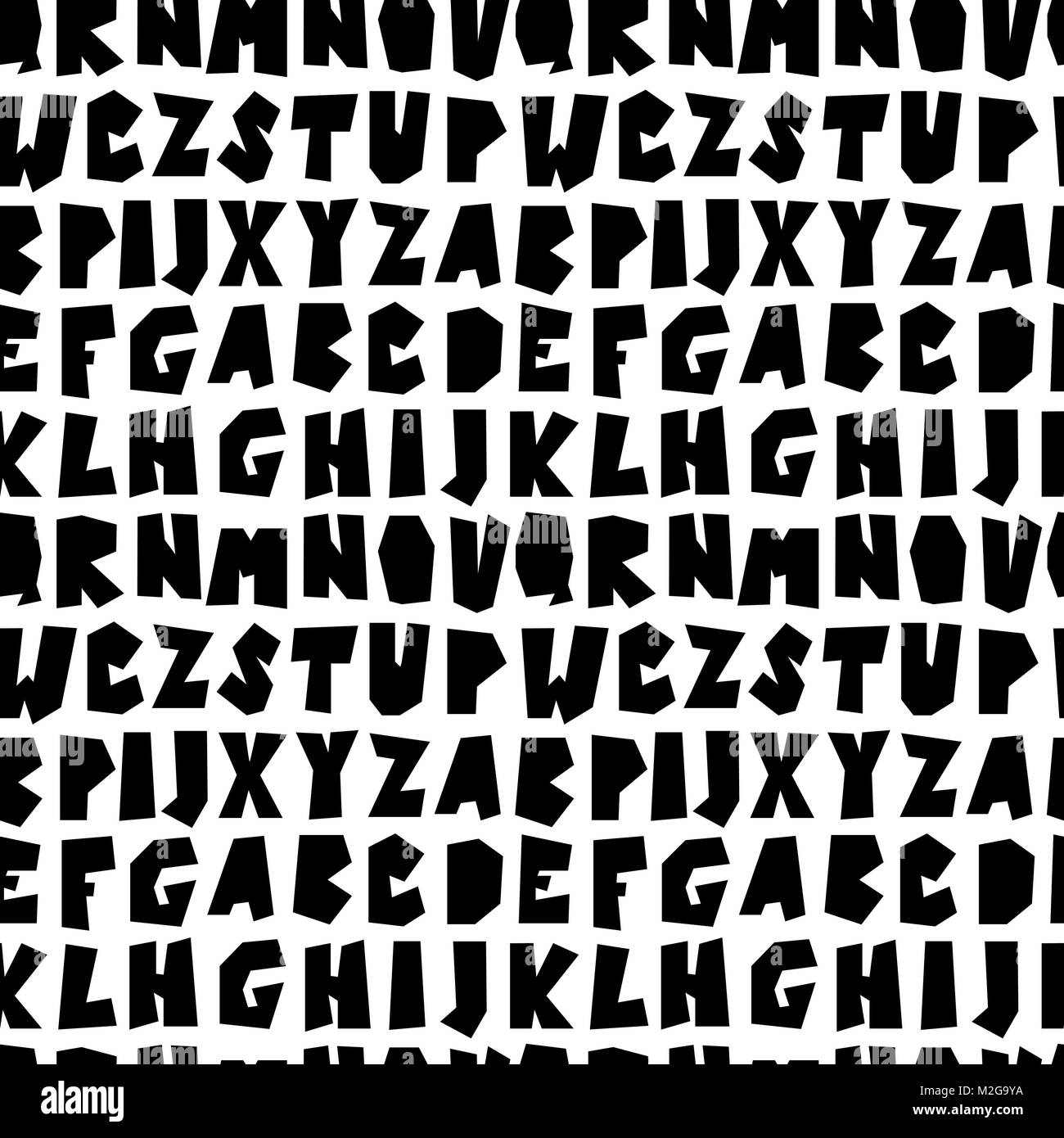 Modern creative lettering pattern. Textures made with ink. Vector Stock ...