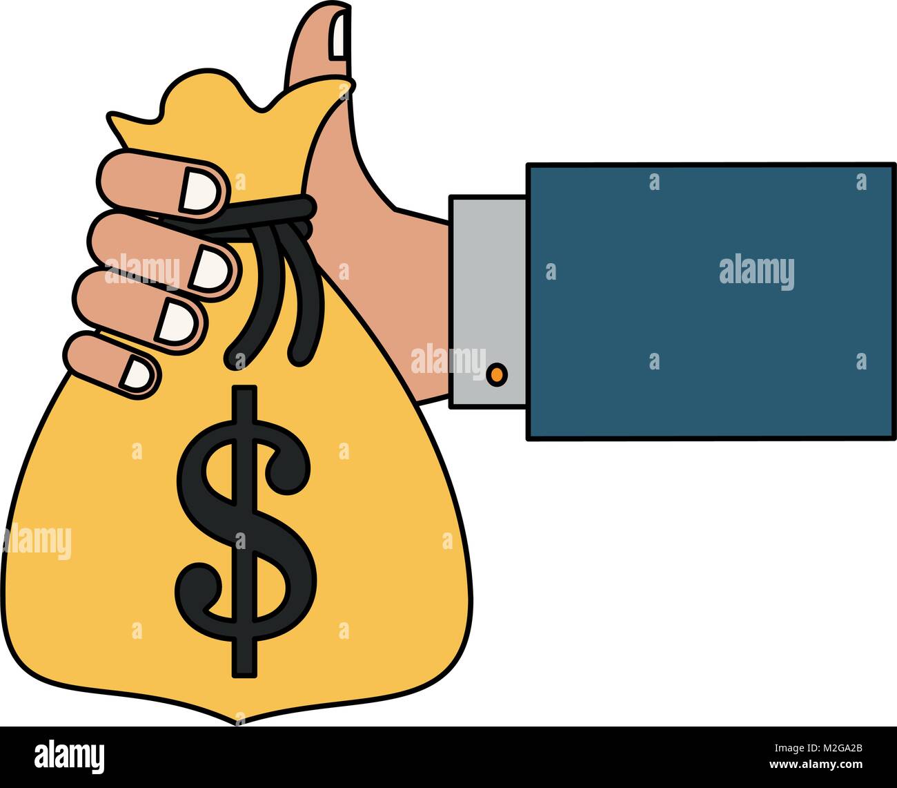 Hand with money bag Stock Vector Image & Art - Alamy