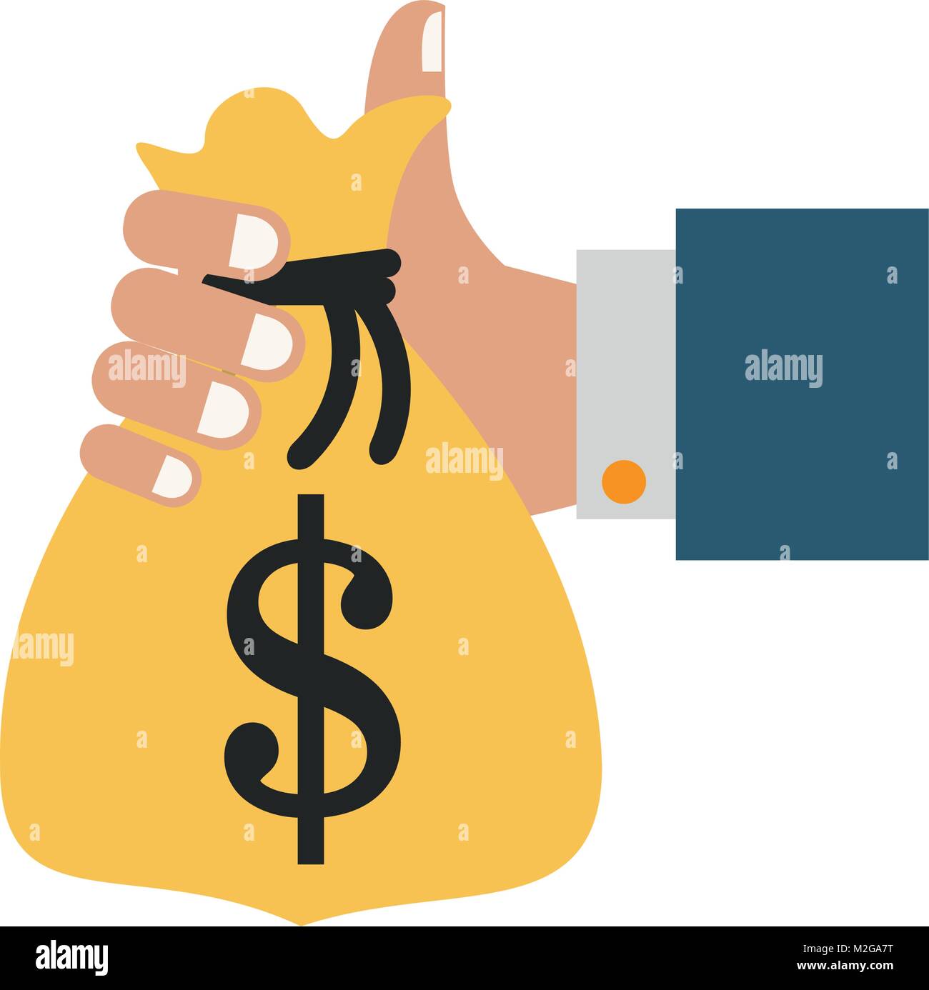 Hand with money bag Stock Vector Image & Art - Alamy