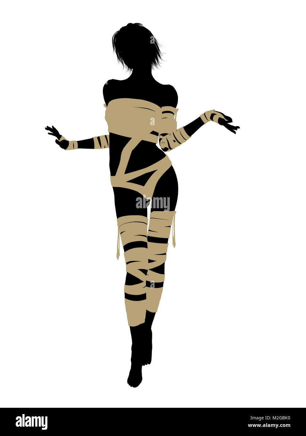 Female mummy silhouette illustration on a white background Stock Photo ...
