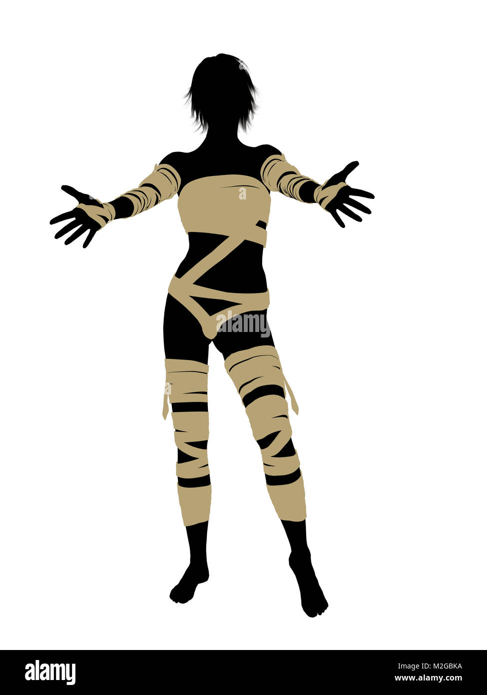 Female mummy silhouette illustration on a white background Stock Photo ...