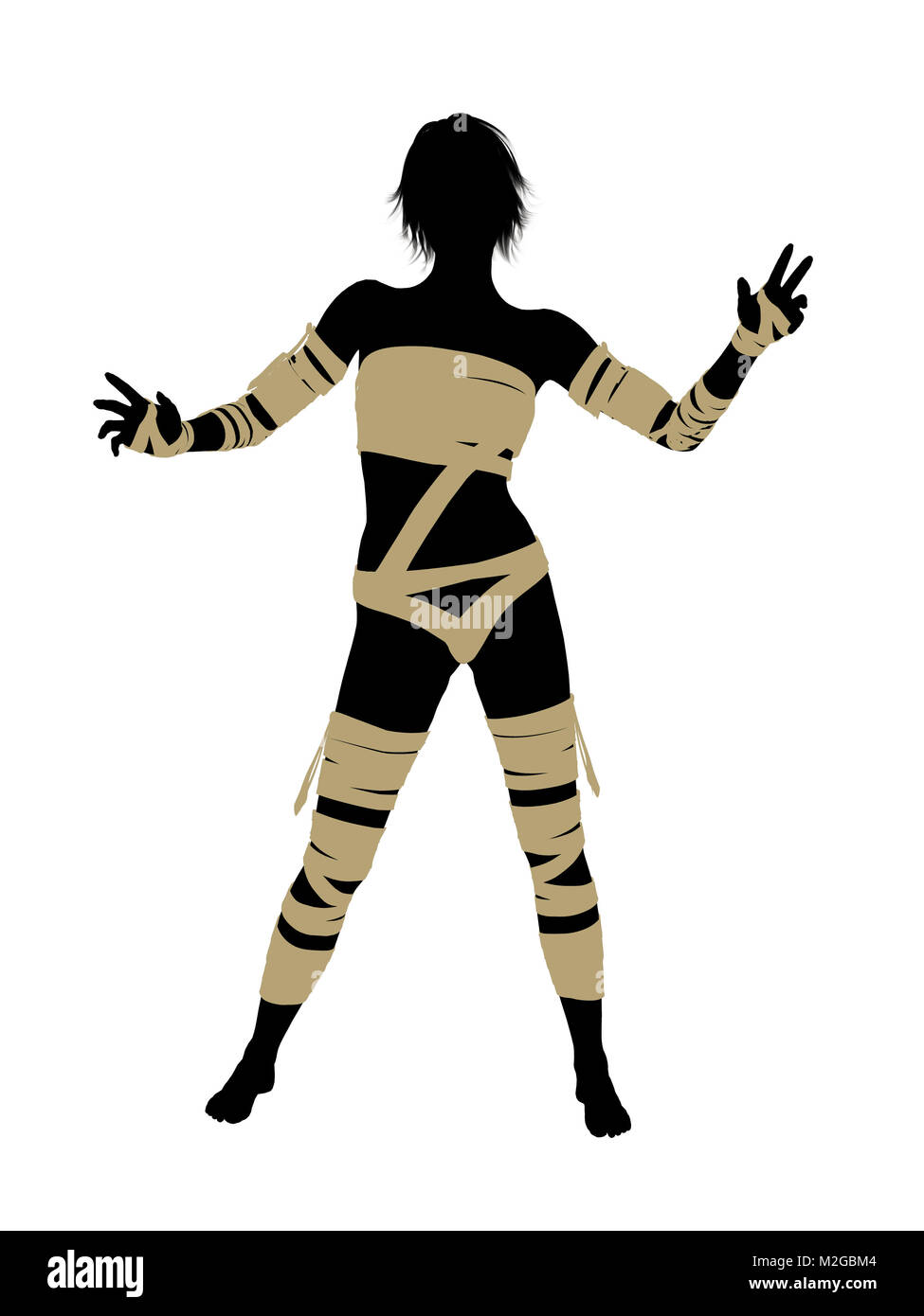 Female mummy silhouette illustration on a white background Stock Photo ...