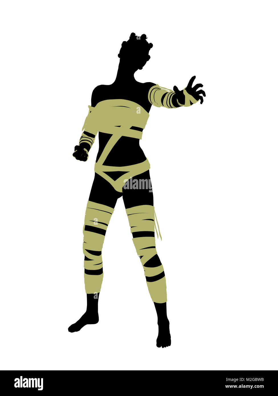African american female mummy silhouette illustration on a white ...