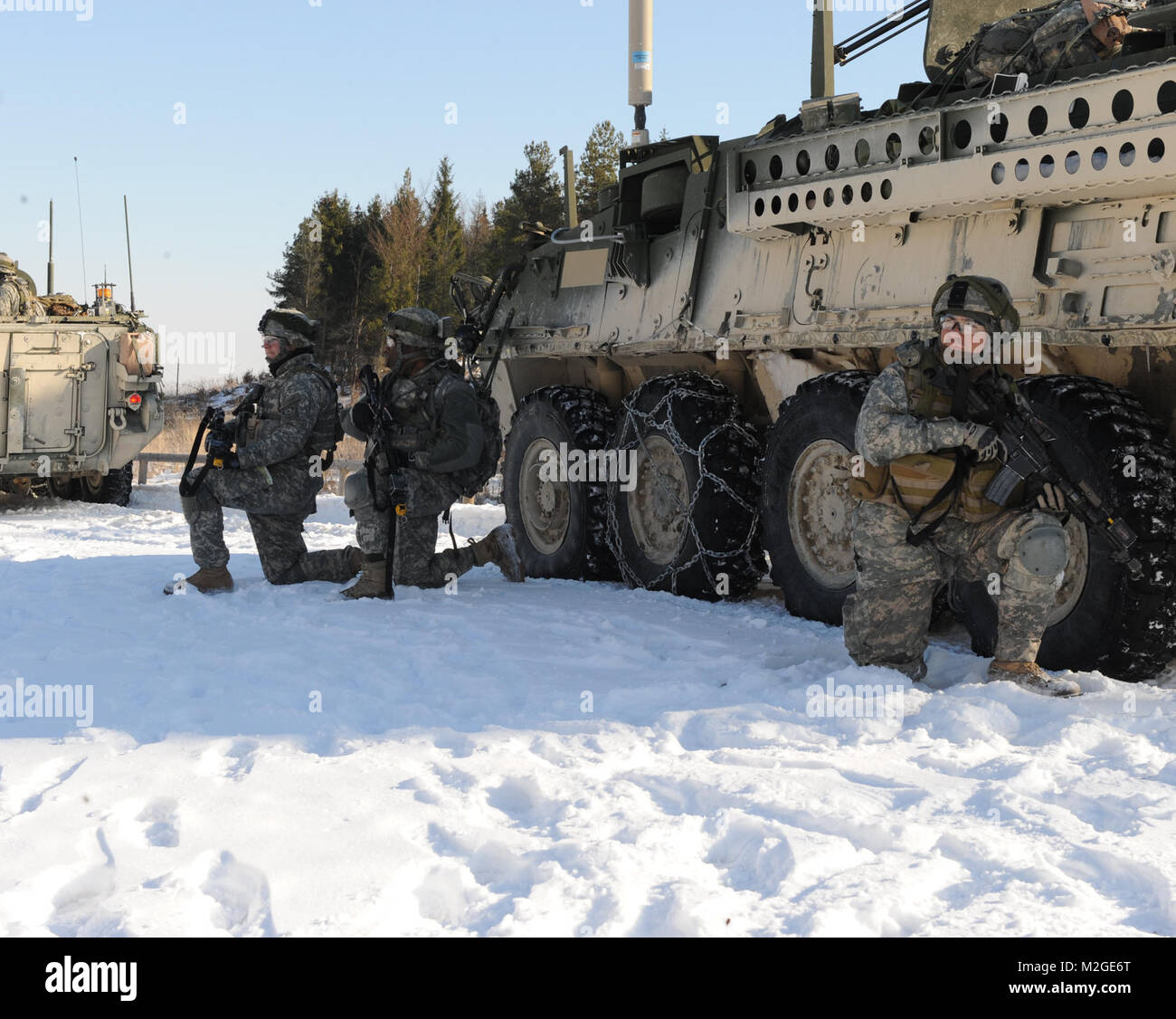 Soldiers from 2nd Stryker Cavalry Regiment, 3rd Squadron, Iron Company ...