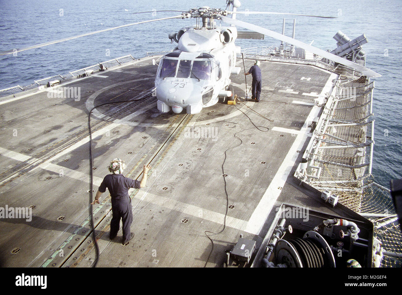 An SH-60B Sea Hawk helicopter from Detachment 7, Light Helicopter Anti ...