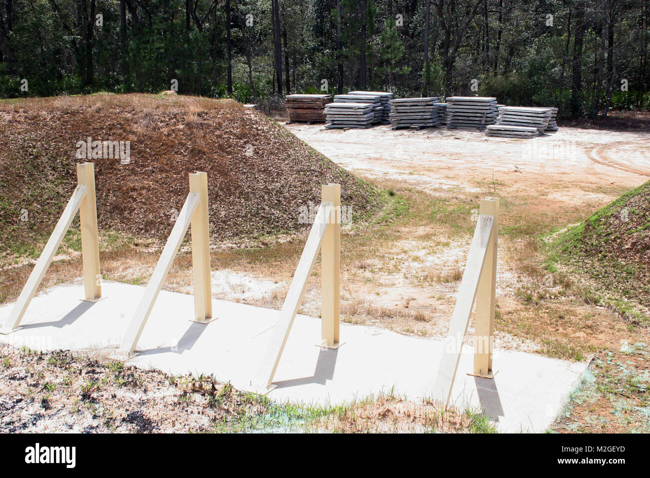 Concrete slabs used to conduct wall breaching training by Georgia ...