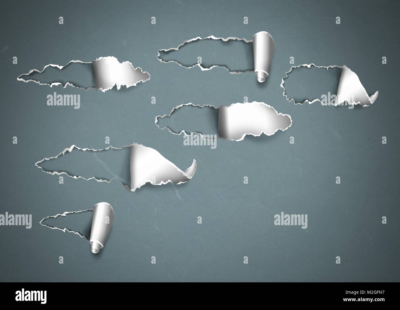 Torn paper ripped markings Stock Photo - Alamy