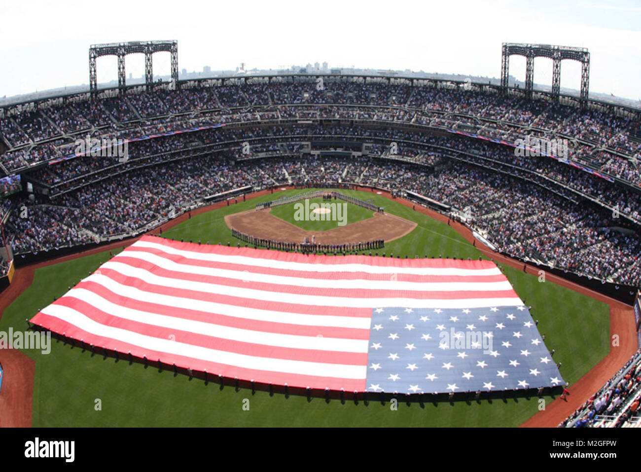 New York Mets military pregame ceremony, April 5. (overhead) by ...