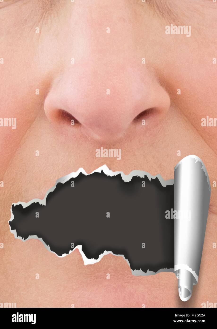 Torn paper face hi-res stock photography and images - Alamy