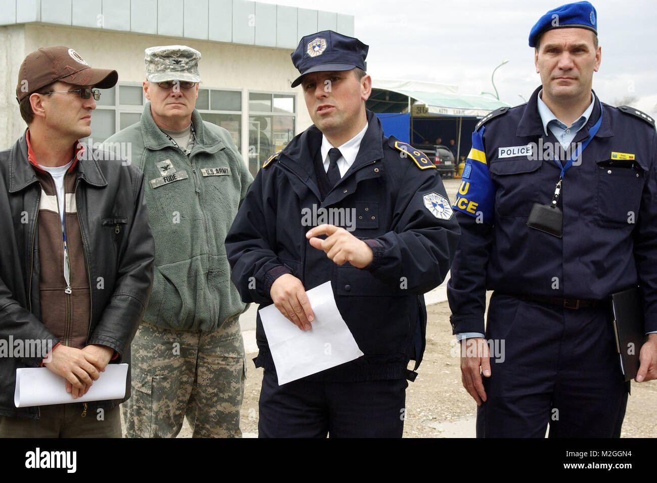 Kosovo Police Lt Discusses Upcoming Kosovo Excercise By Eucom Stock