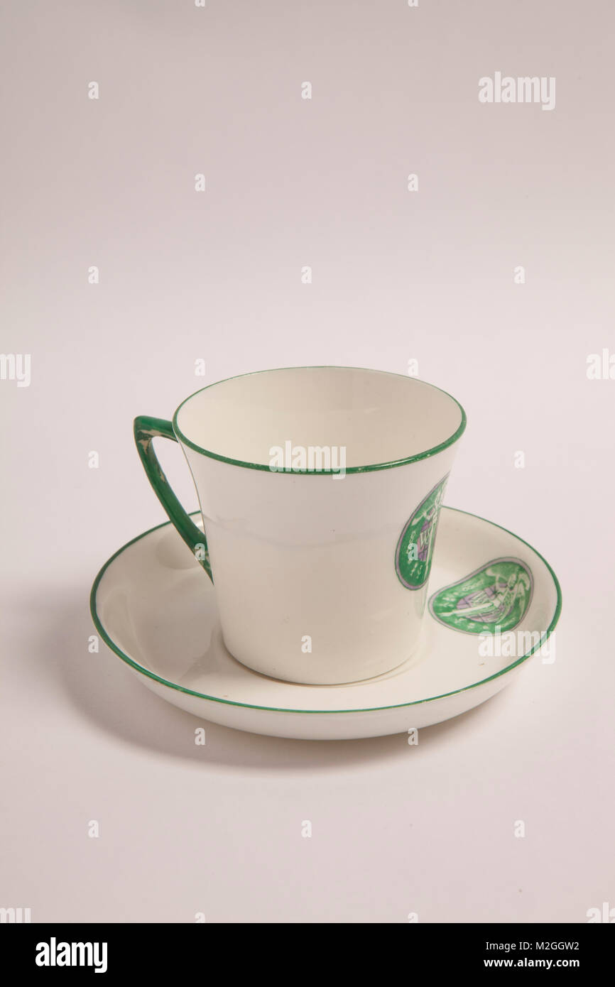 Suffragette tea cup and saucer with the WSPU roundel, designed by ...