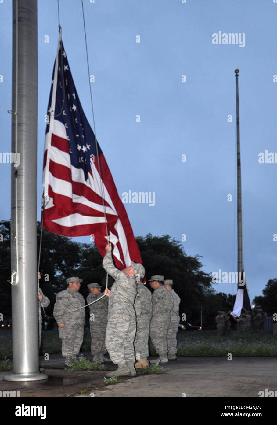 TXSG 4'10 Flag-Raising by Texas Military Department Stock Photo - Alamy