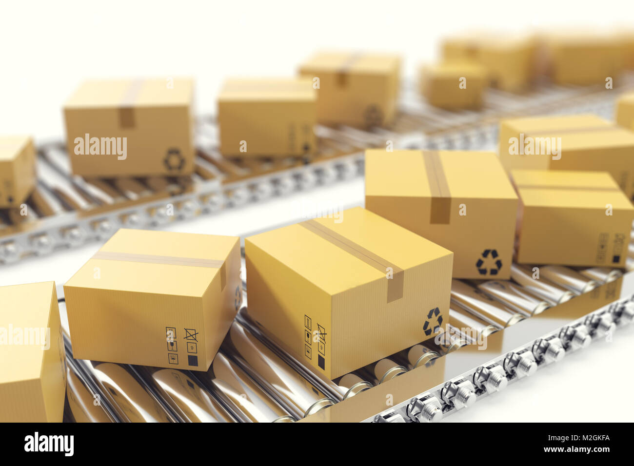 3D illustration Packages delivery, packaging service and parcels ...