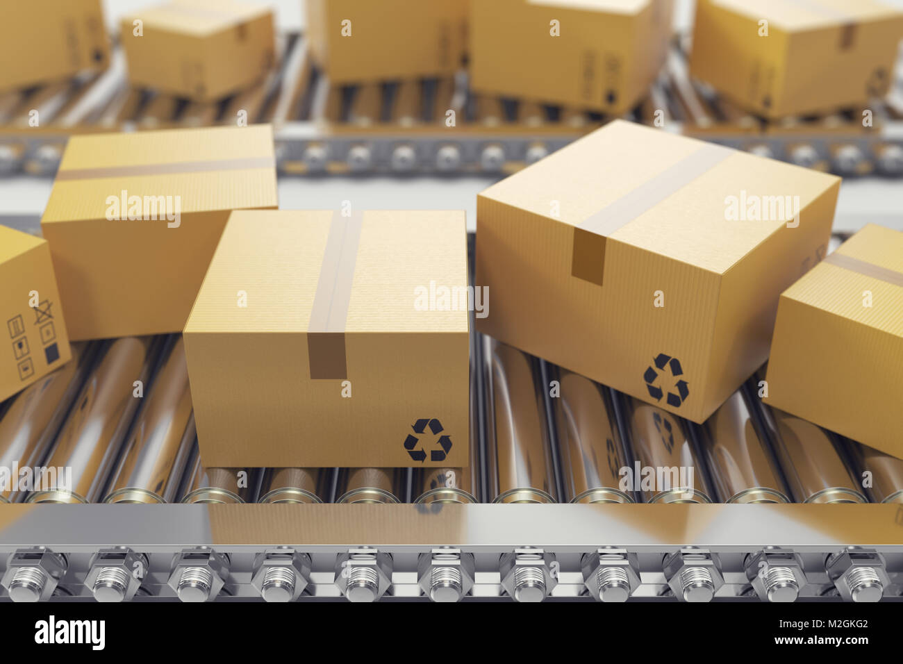 3D illustration Packages delivery, packaging service and parcels ...